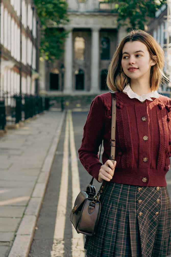 Clive Bell Cardigan (Burgundy) – Miss Patina