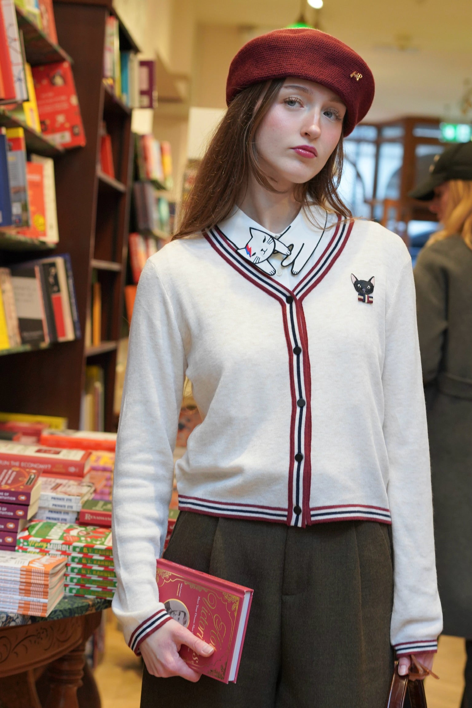 Preppy Cat Lightweight Cardigan (Cream) – Miss Patina