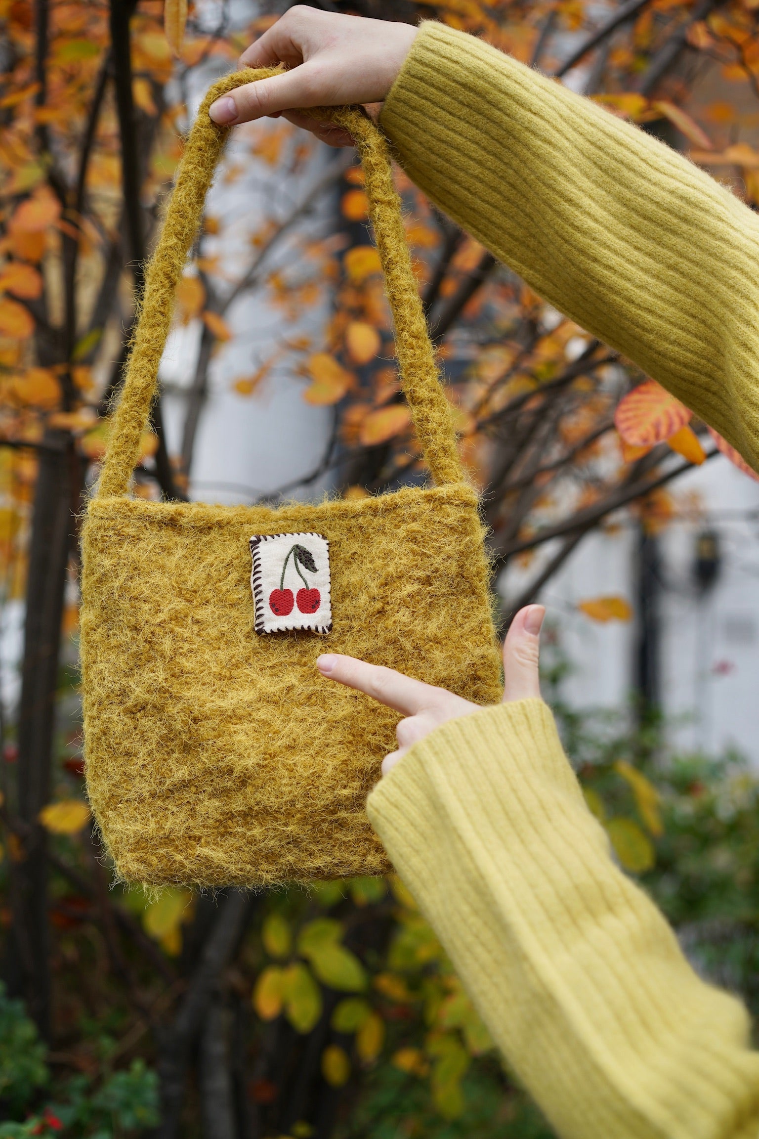 Cherry Stitch Fluffy Bag – Miss Patina