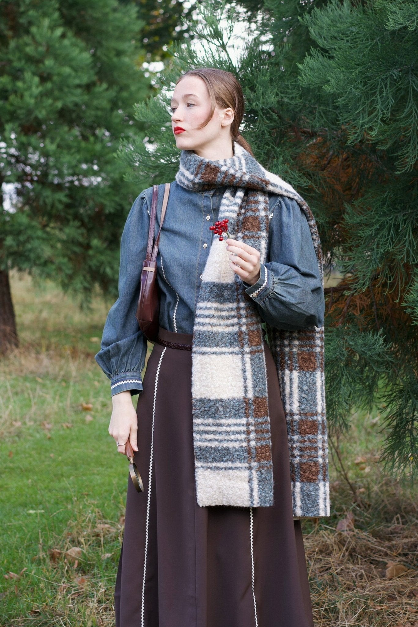 Woodland Friends Tartan Scarf (Whimsical Mushroom) – Miss Patina