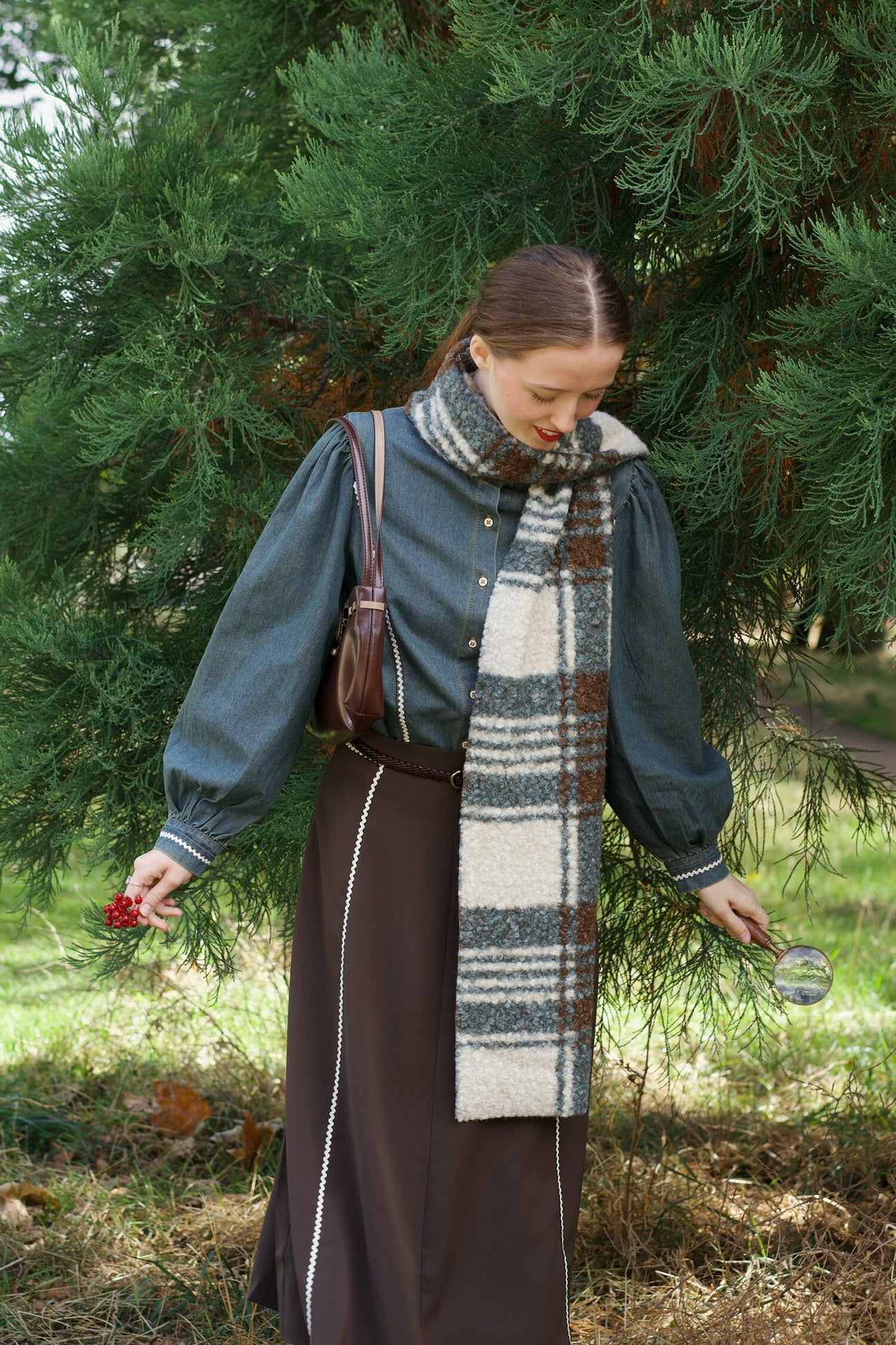 Woodland Friends Tartan Scarf (Whimsical Mushroom) – Miss Patina